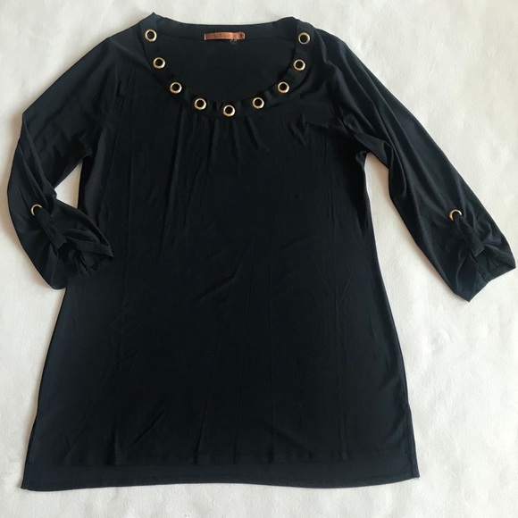 Belldini | Tops | Belldini Black Top With Gold Toned Rings | Poshmark